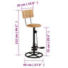vidaXL Bar Stool Bar Seat Counter Height Island Stool Solid Reclaimed Wood | Wayfair